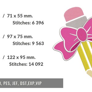 Pencil Machine Embroidery Design. 3 Sizes. Embroidery for Kids. Back to ...