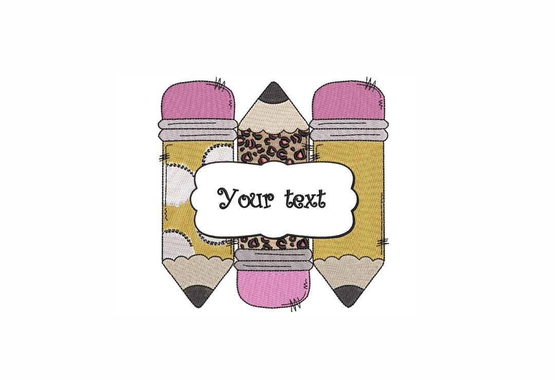 Pencils Machine Embroidery Design. 3 Sizes. Back to School Embroidery ...