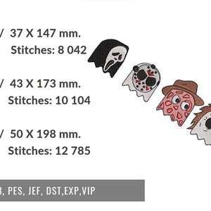 Horror Character Machine Embroidery Design. 3 Sizes. Halloween ...