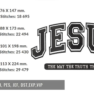 Jesus the Way the Truth the Life Machine Embroidery Design. 4 Sizes ...