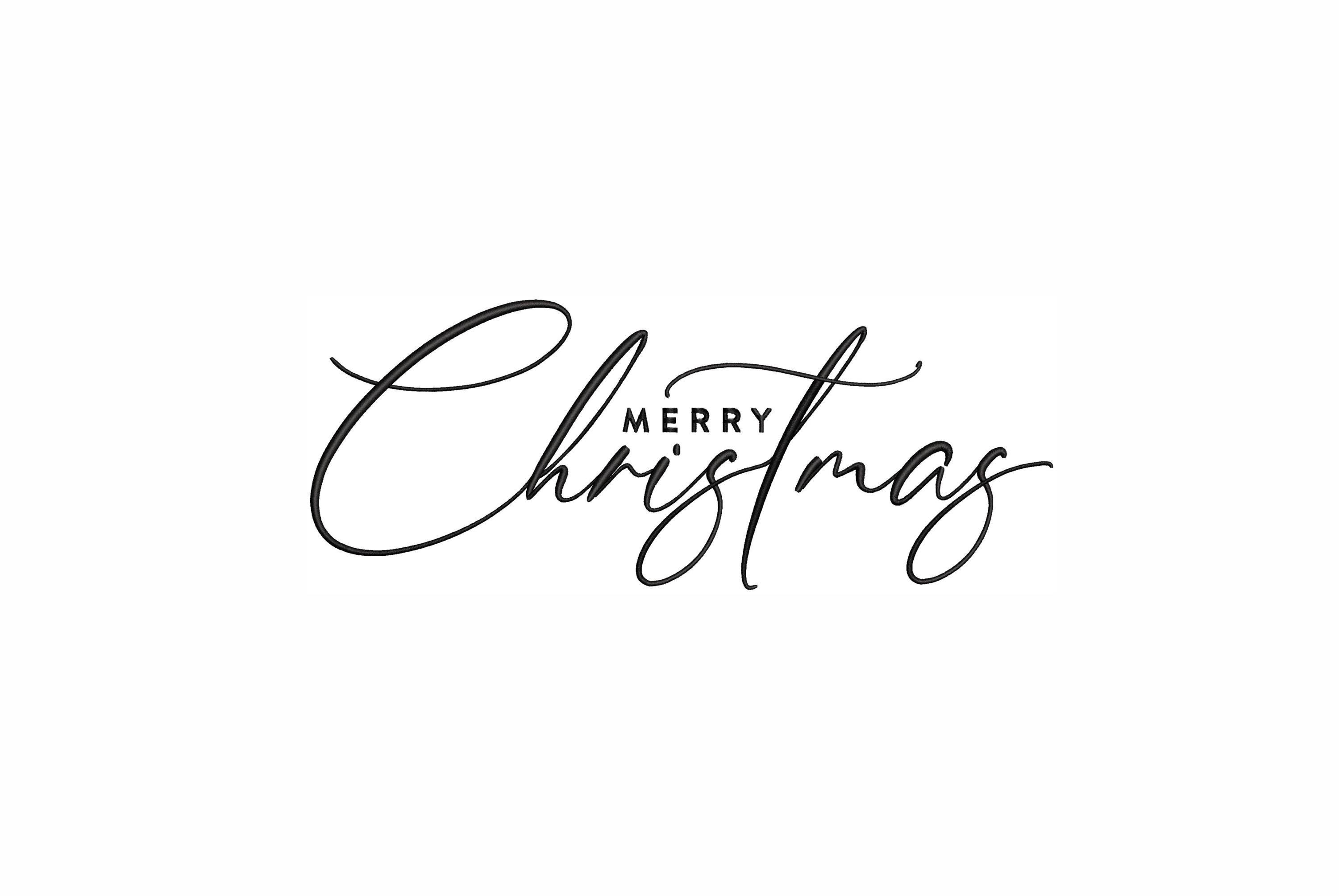 Merry Christmas Machine Embroidery Design. 6 Sizes. Christmas ...