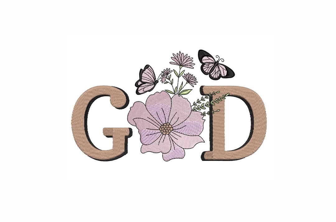 Religious Sewing Embroidery Design. 3 Sizes. God Word Art Embroidery ...