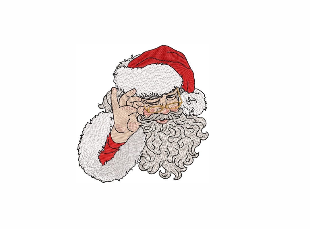 Santa Machine Embroidery Design. 3 Sizes. Merry Christmas Embroidery ...