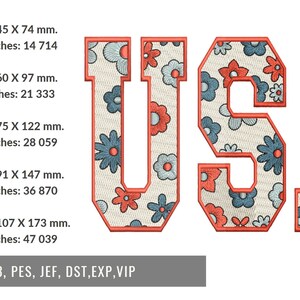 USA Machine Embroidery Design. 5 Sizes. 4th of July Embroidery Design ...