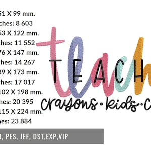 Teacher Machine Embroidery Design. 6 Sizes - Etsy