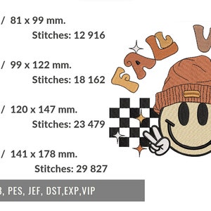 Fall Vibes Machine Embroidery Design. 4 Sizes. Autumn Embroidery Design ...