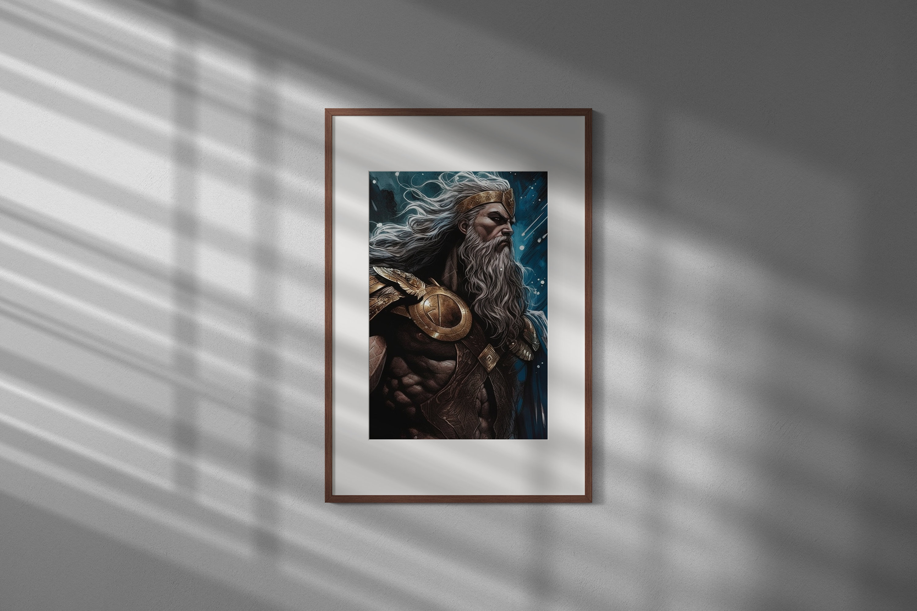 Poseidon Print/poseidon Portrait/greek God Print/greek Mythology Art ...