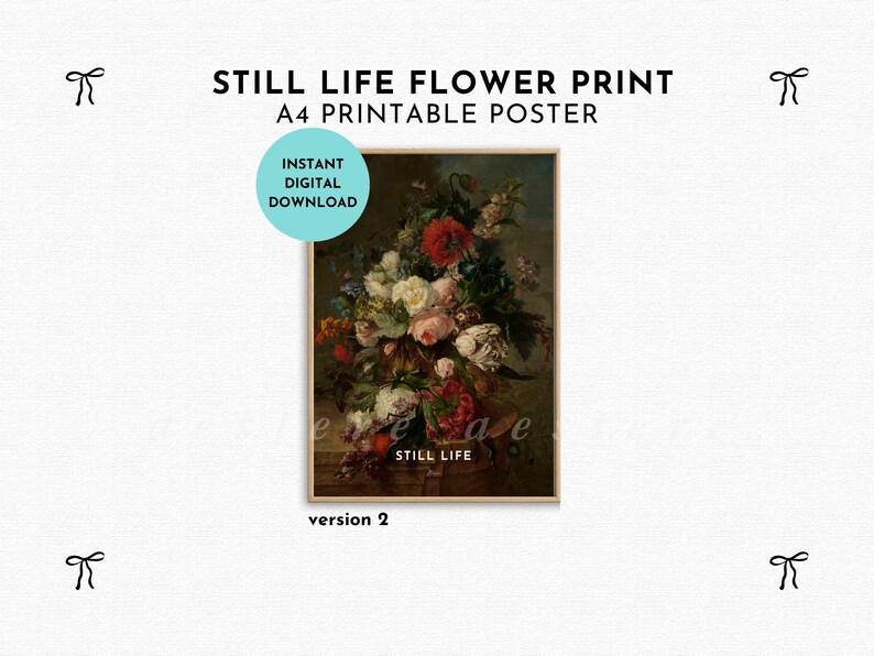 Printable Still Life Version 2 Digital Download Aesthetic Art Print A4 ...