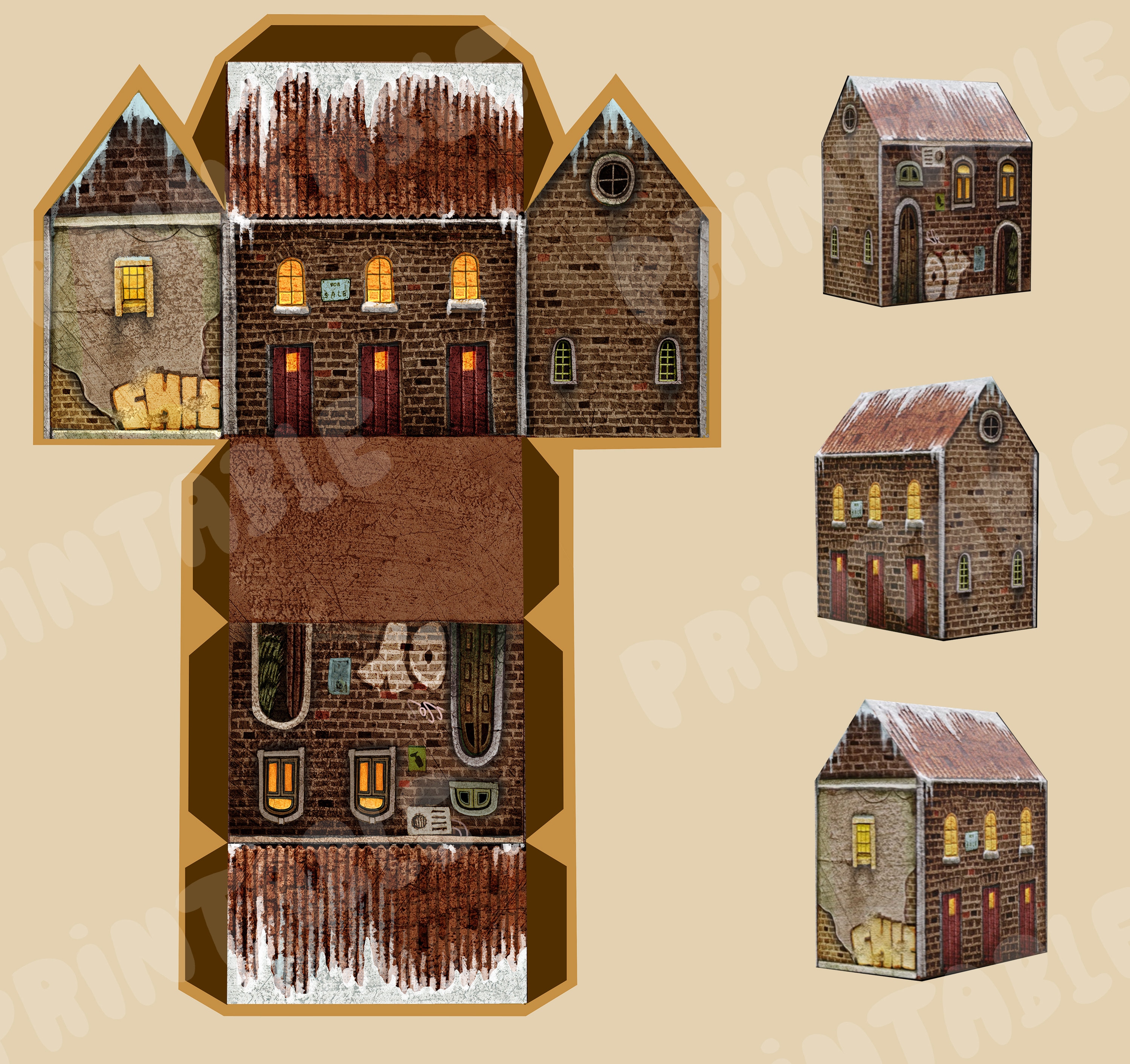 Winter Days 3D House - Etsy