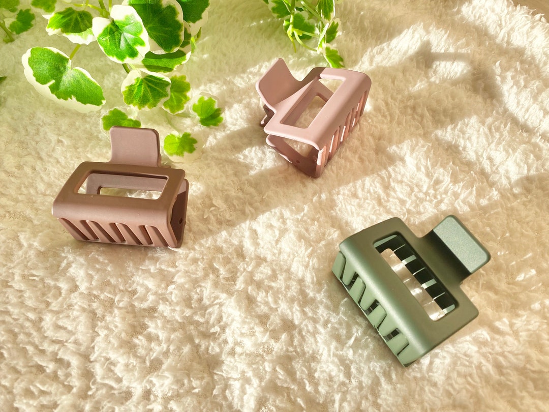 Square Hair Claws Small Pastel Clips Matte Claw Clip Barrette - Etsy