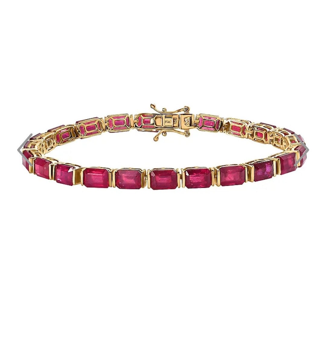 Baguette Ruby Tennis Bracelet/ 14K Gold Ruby Bracelet/ Genuine Ruby ...