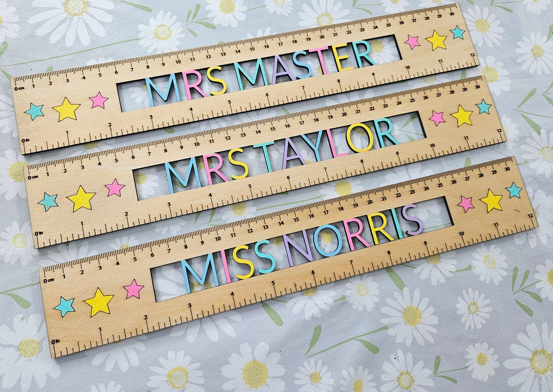 Personalised Ruler Children's Name Back to School, Teacher Gift School ...