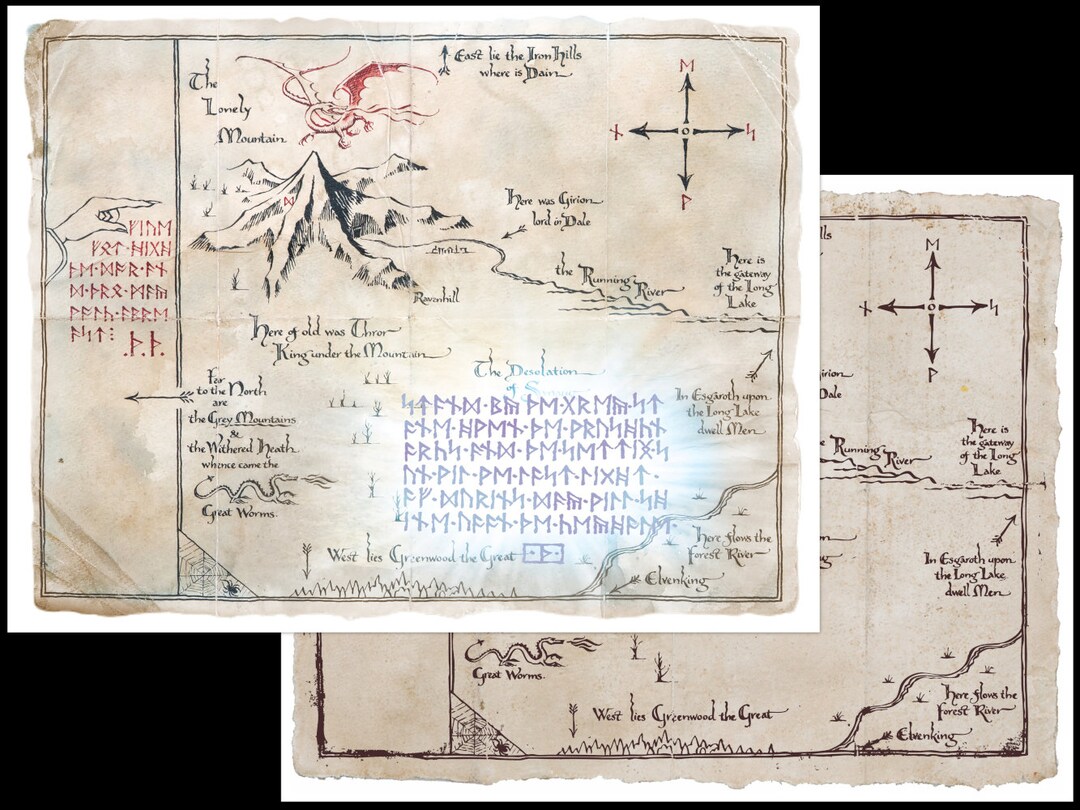 Printable Props From the Hobbit Thorin's Map With & - Etsy