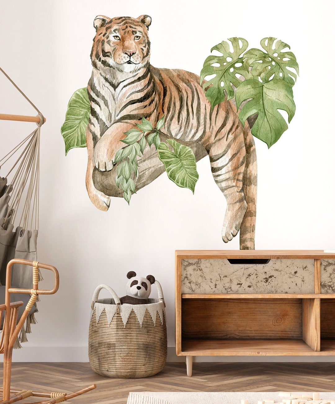 Tiger Wall Decal / Jungle Wall Sticker / Wild Animals Wall Decal ...