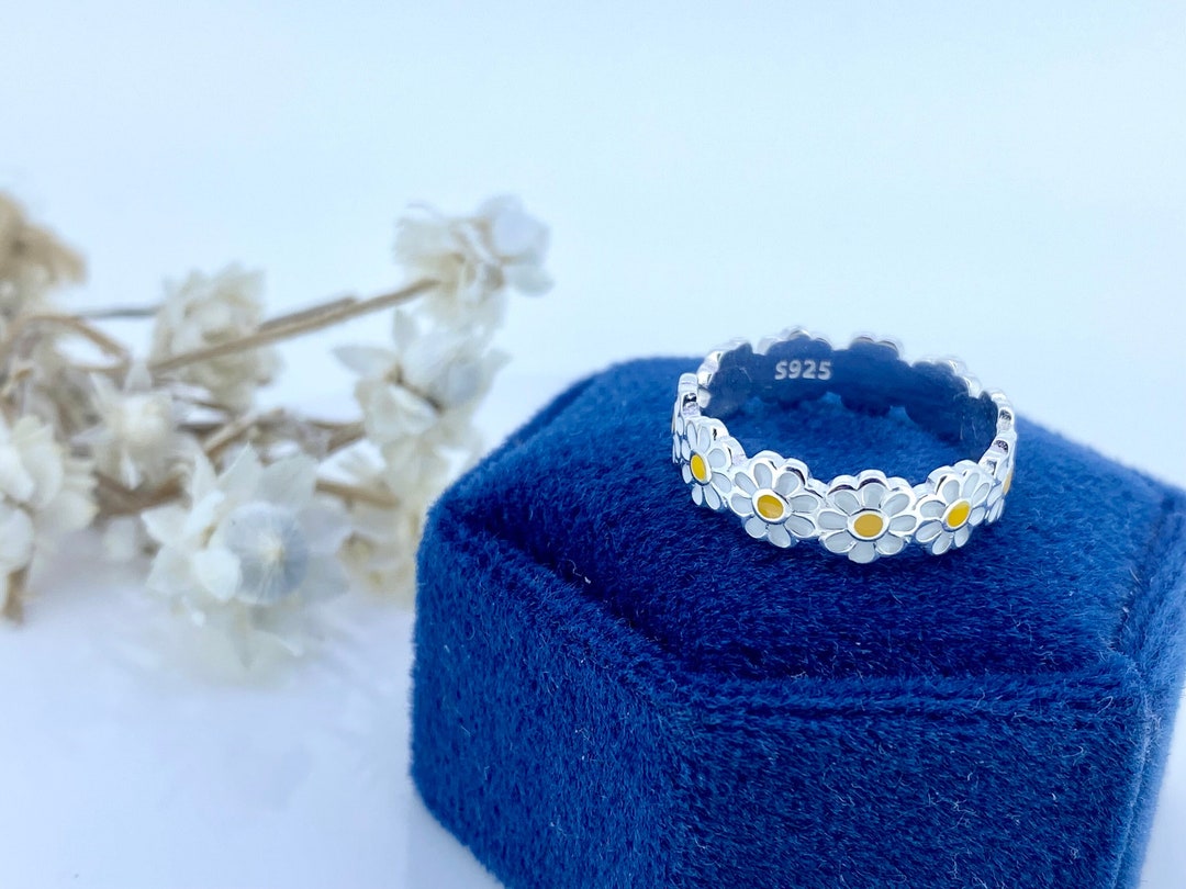 Sterling Silver Daisy Ring, Daisy Chain Ring, Festival Jewellery, Gift ...