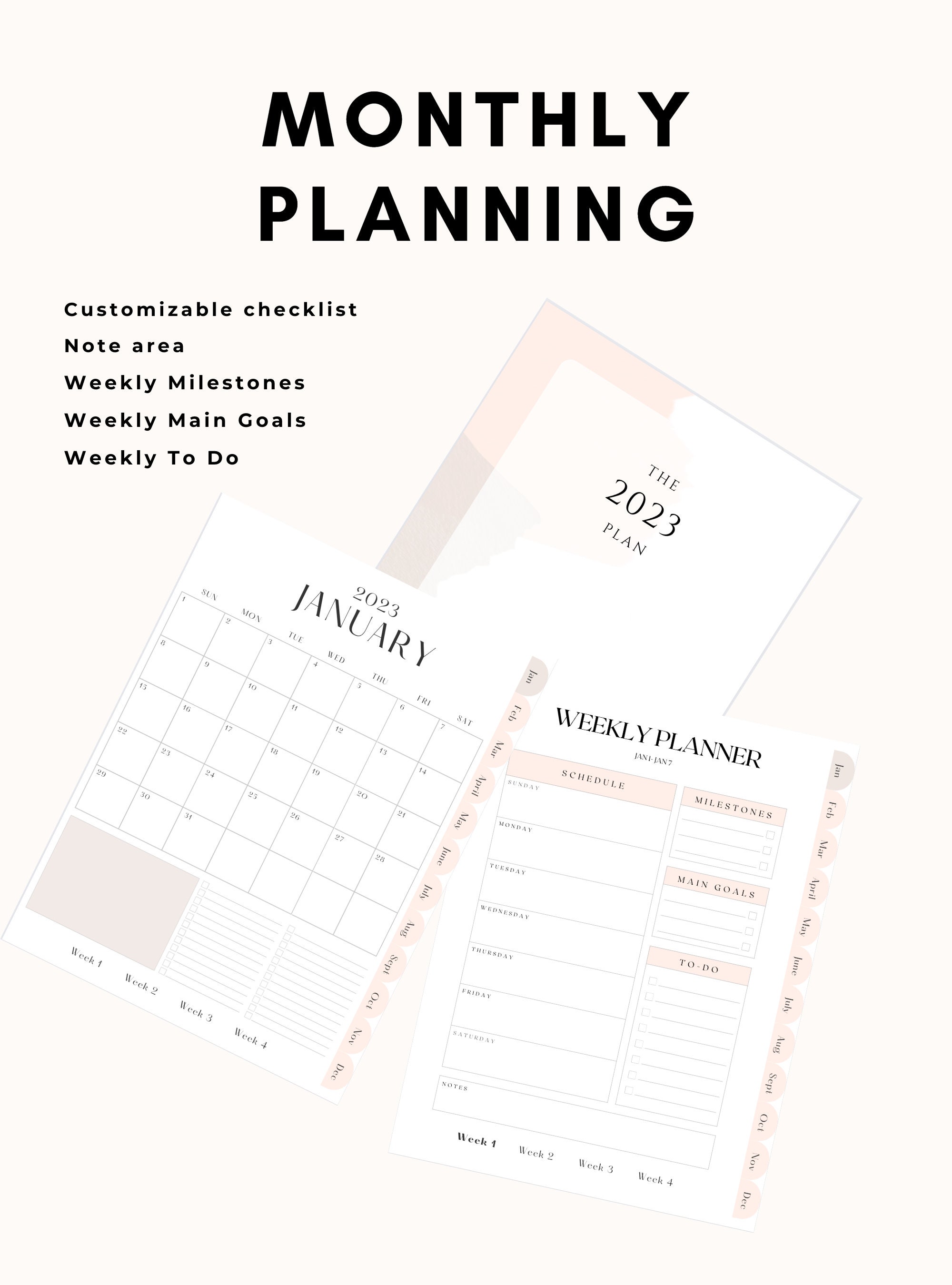 The 2023 Plan Digital Planner Monthly, Weekly, and Daily Planner, iPad ...