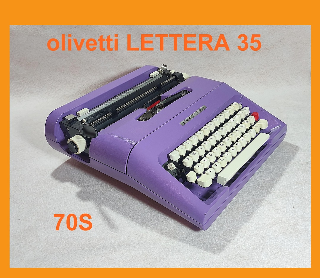 LIMITED EDITION Vintage 70s Olivetti Lettera 35 Typewriter in Purple ...