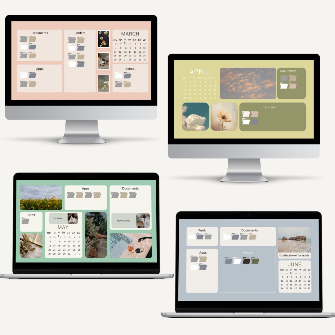 Desktop Wallpaper Organizer Calendar 2024mac & - Etsy