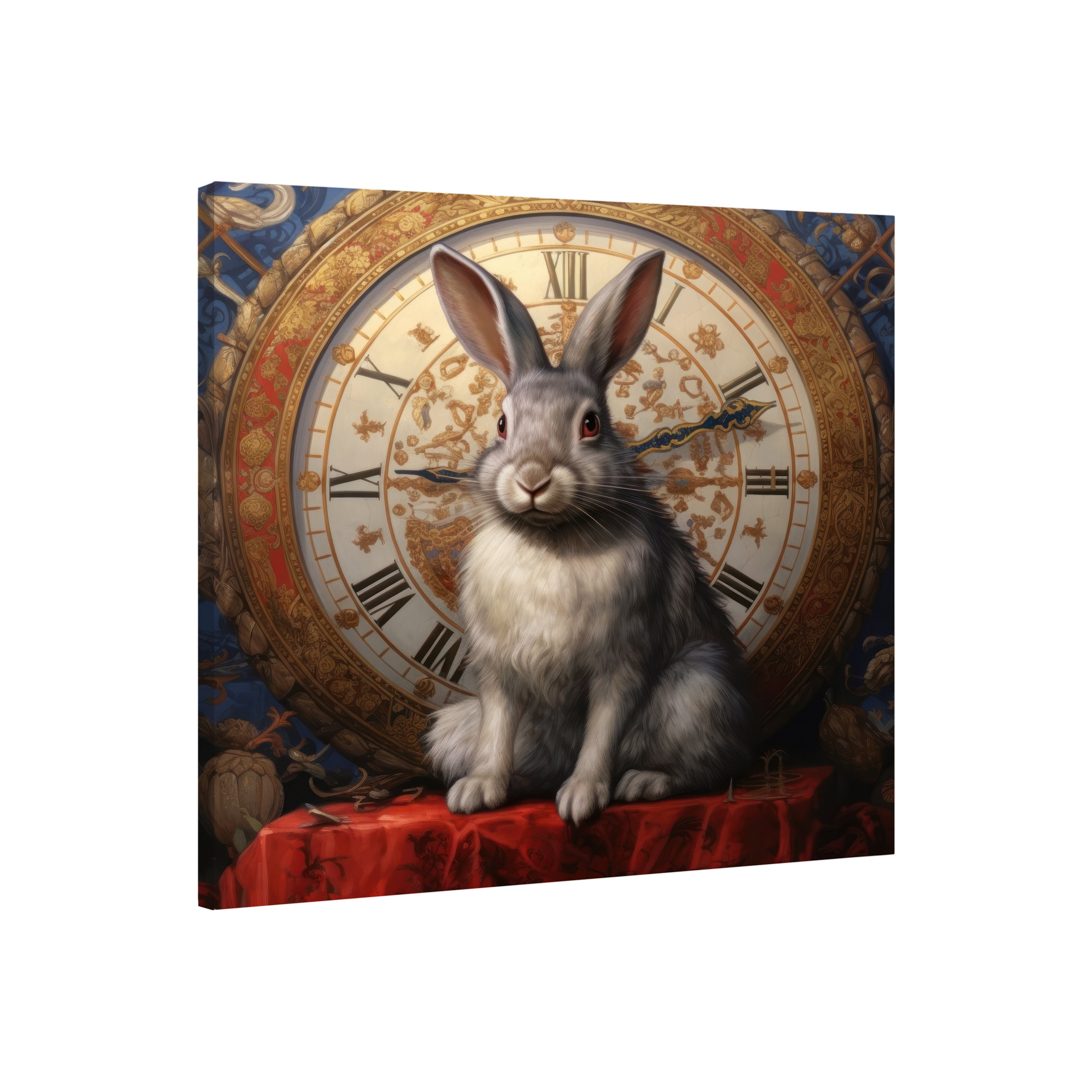 Peaceful Rabbit, Canvas Illustration, Wall Decoration, Time Pendulum ...