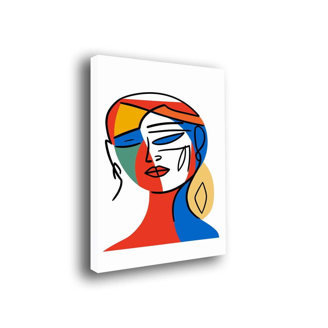 Abstract Portrait in Vibrant Colors. Modern Minimalist Portrait, a ...
