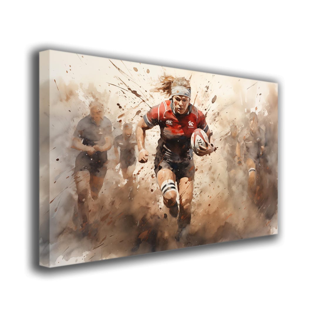 Harmony, Power and Elegance of Women's Rugby Printed on Canvas, Women's ...