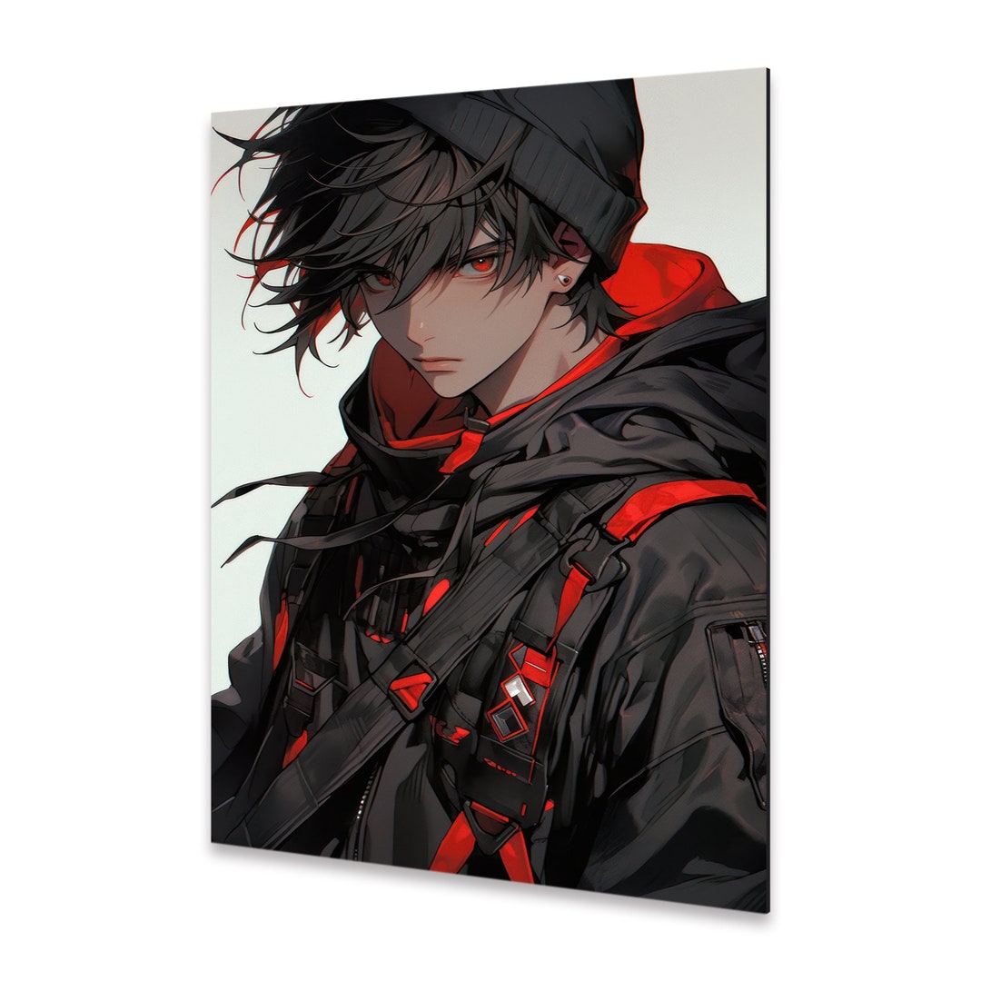 Red Gaze, Determined Manga, Printed on Aluminum, Contemporary Manga Art ...
