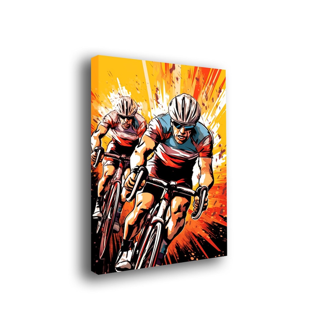 Battle Between Two Cyclists for Stage Victory, Stage Finish, Dynamic ...