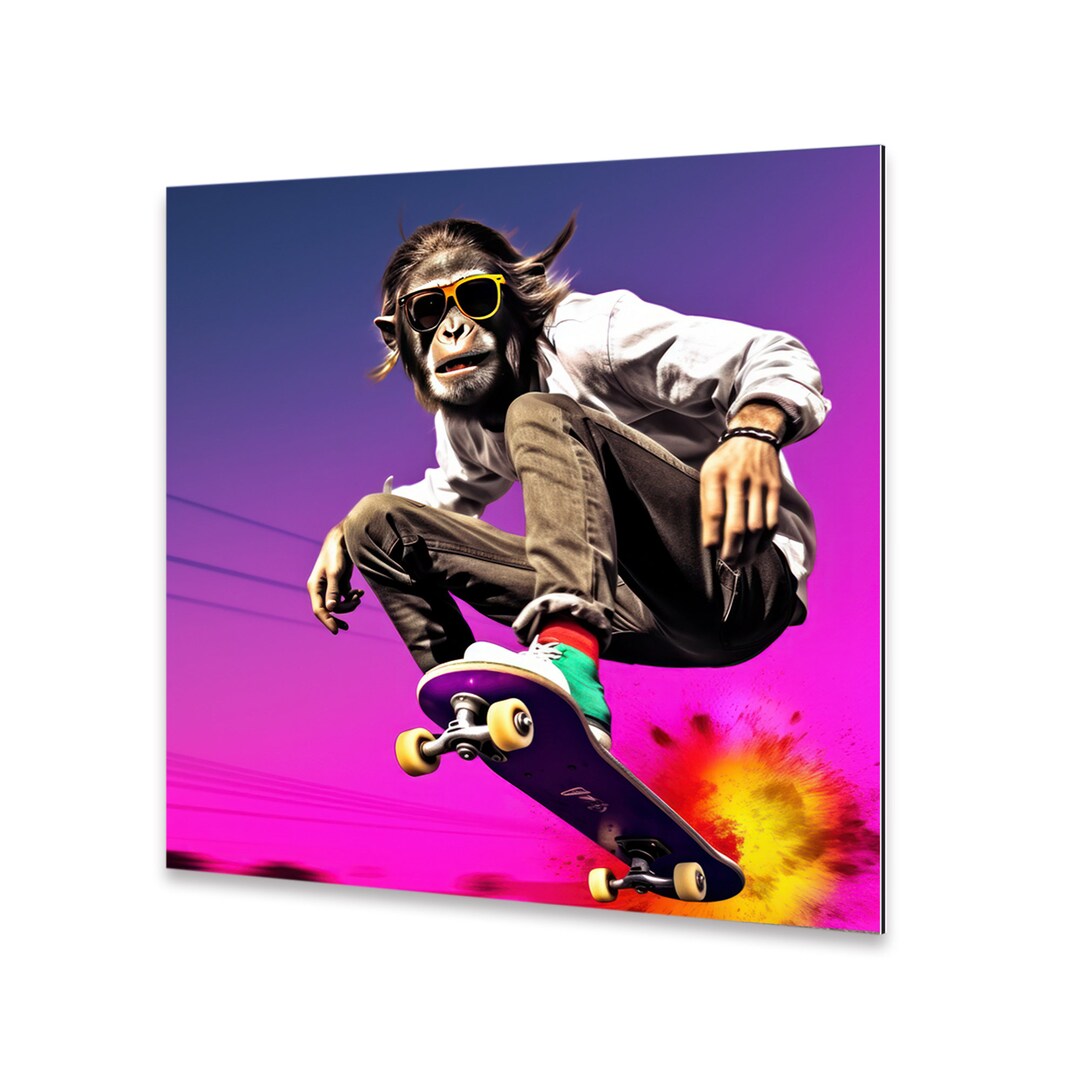 Enigmatic Skater, Comic Art, Teen Wall Art, Bedroom Decor, Monkey ...