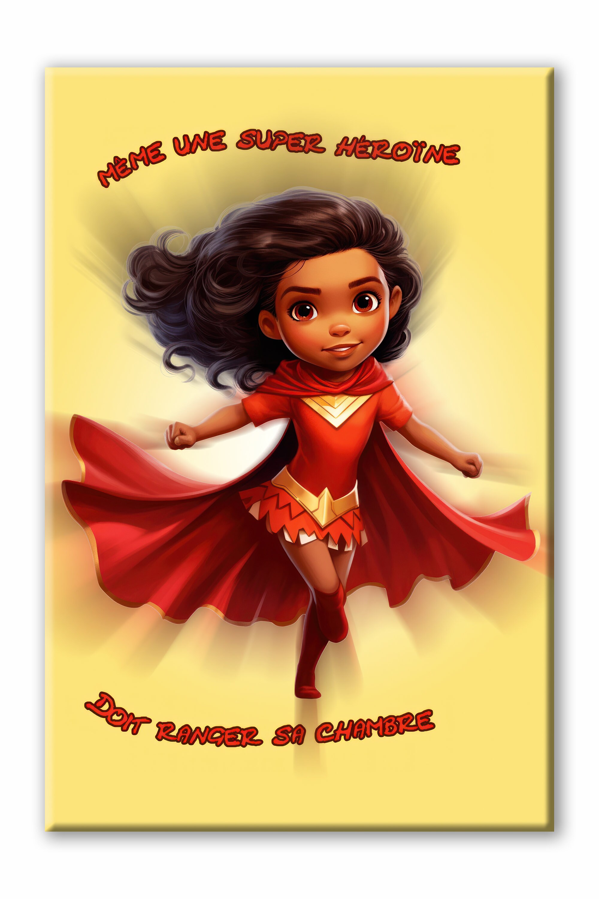 The Super Heroine, Wall Art for Children, Text, Legend, Painting for ...