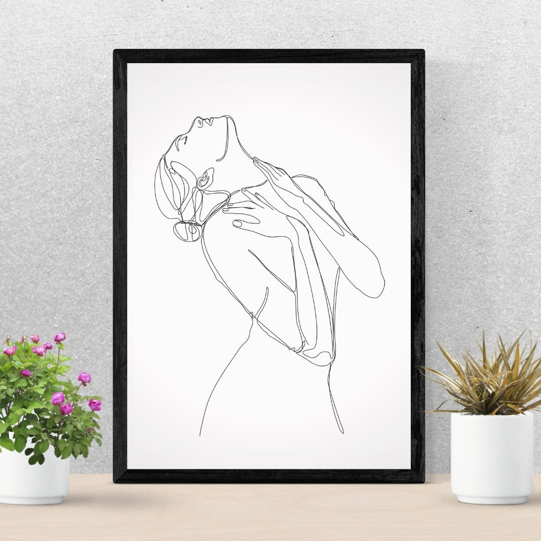 Woman Wall Art Set Minimalist Wall Decor One Line Art Body - Etsy