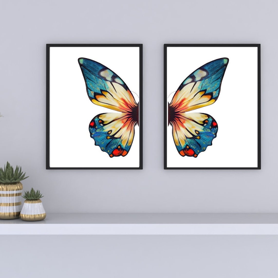Butterfly Wall Art Set Printable Butterfly Wall Art Butterfly Art Set ...