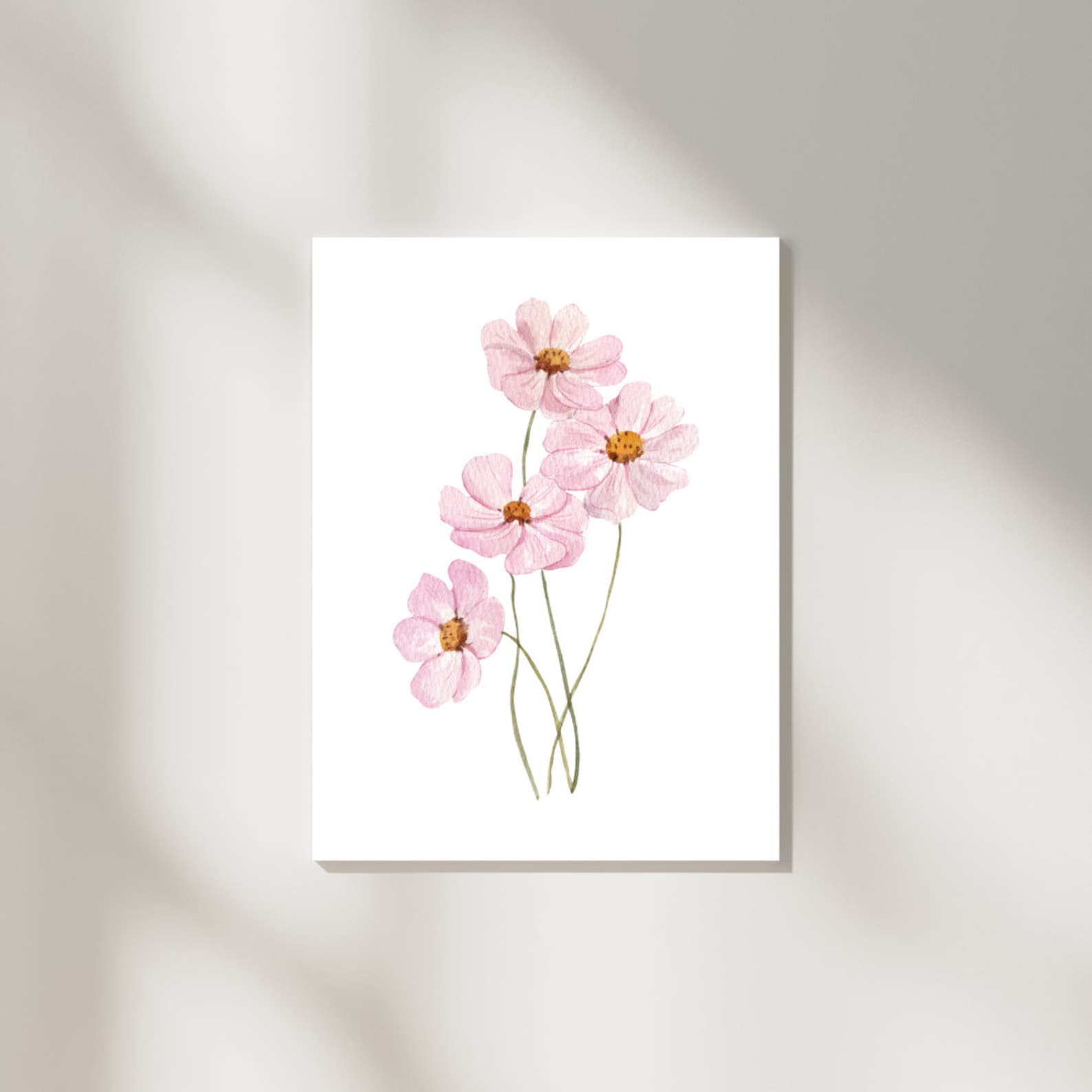 Flower Wall Art Set Pink Flower Art Easter Decor Minimal - Etsy