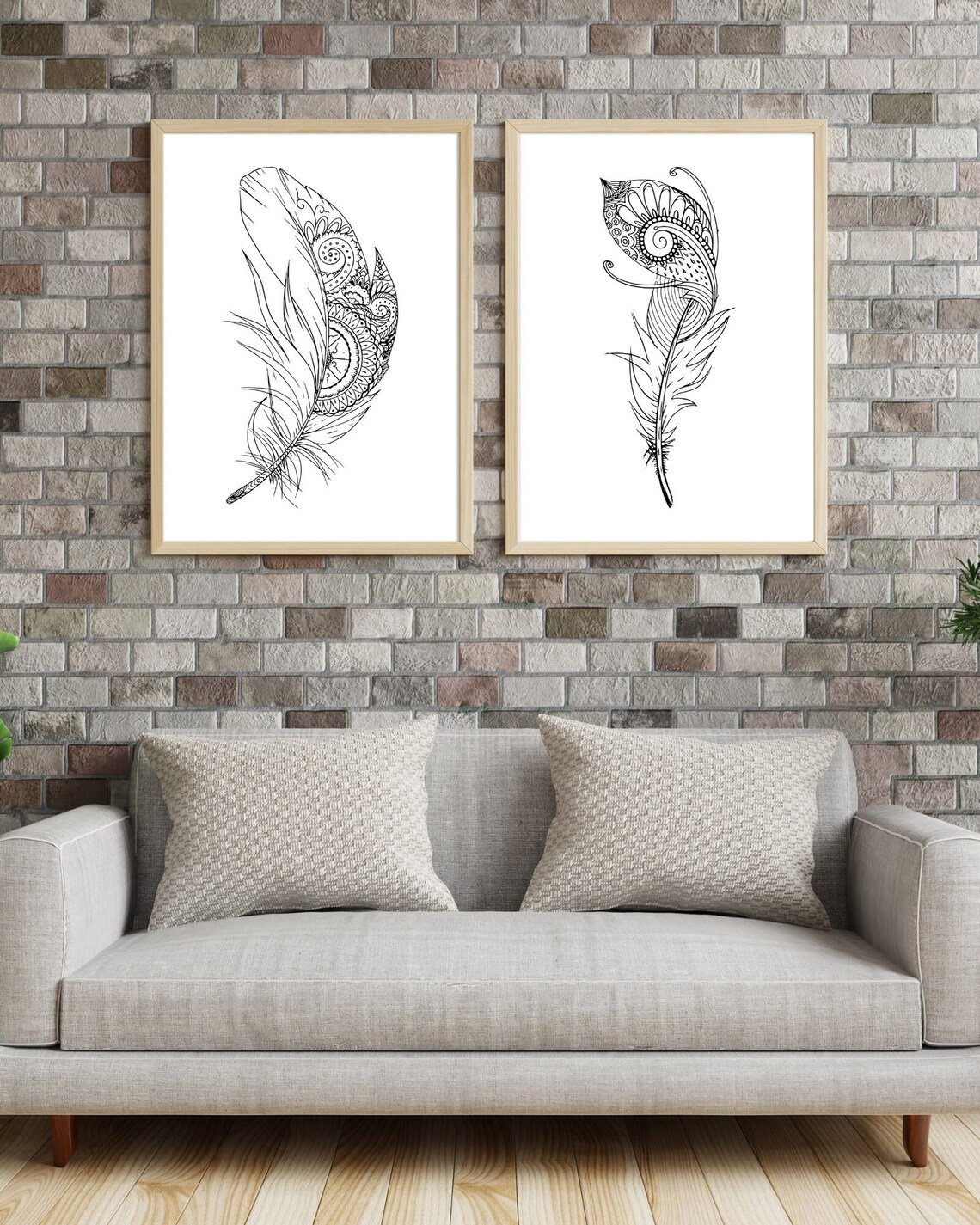 Feathers Wall Art, Classy Living Room, Prints With Feathers, Minimalist ...