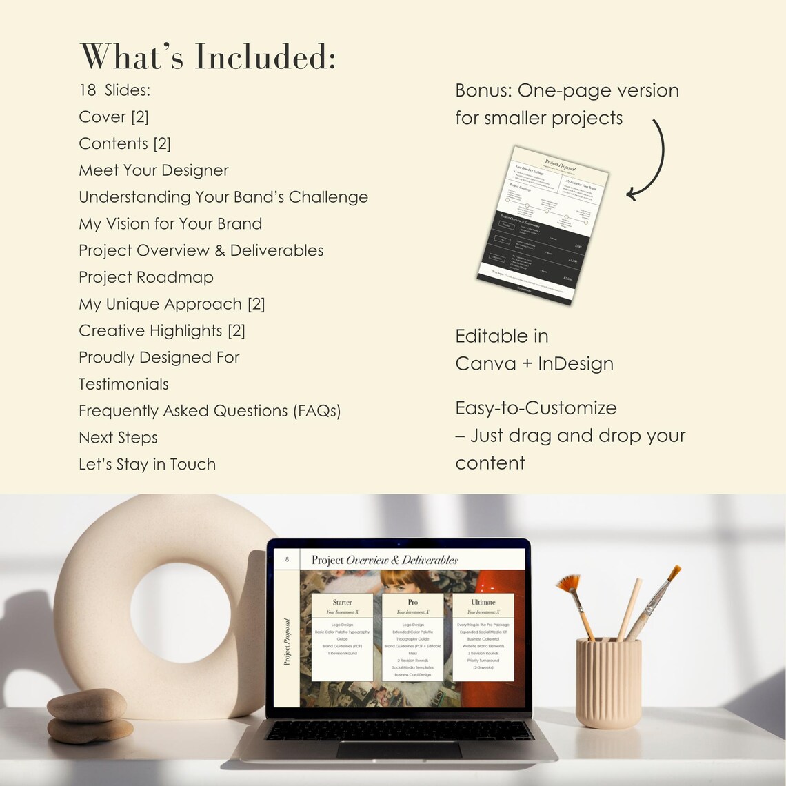 Project Proposal Presentation Canva & Indesign Template - Etsy