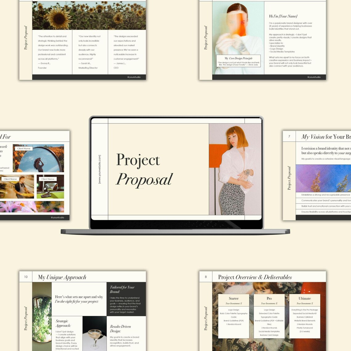 Project Proposal Presentation Canva & Indesign Template - Etsy
