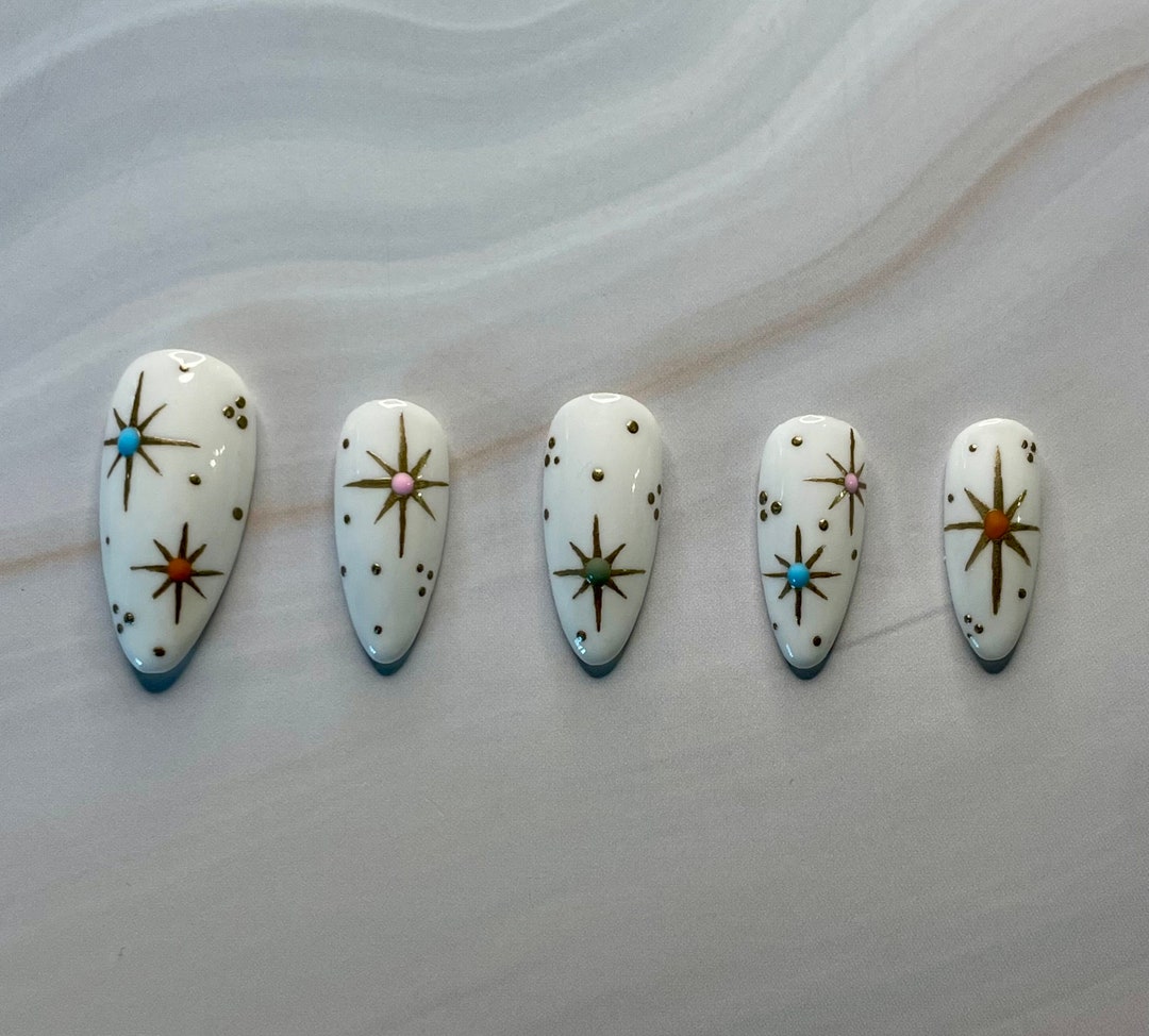 Milky White Astral Press on Nails - Etsy