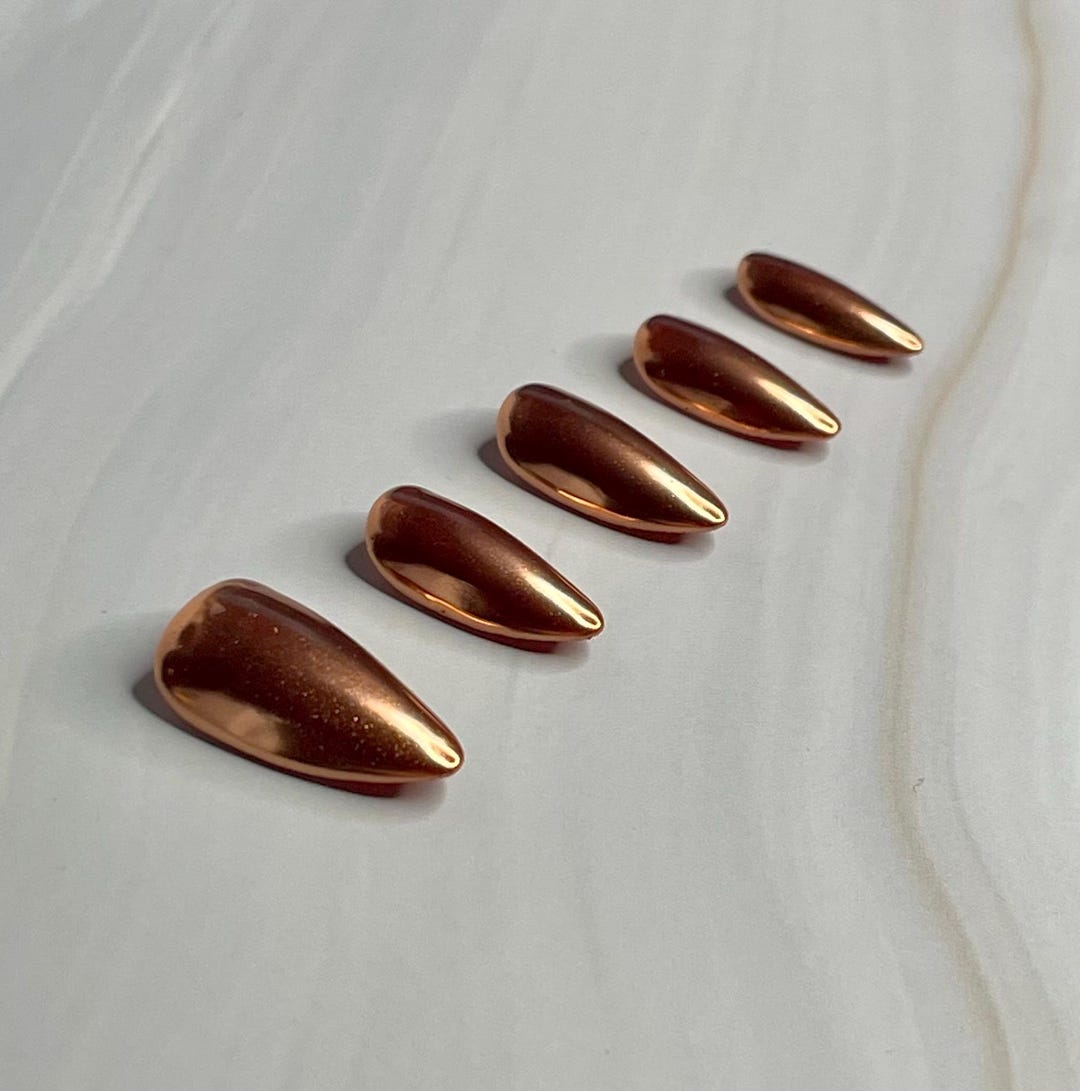 Copper Chrome Press on Nails - Etsy