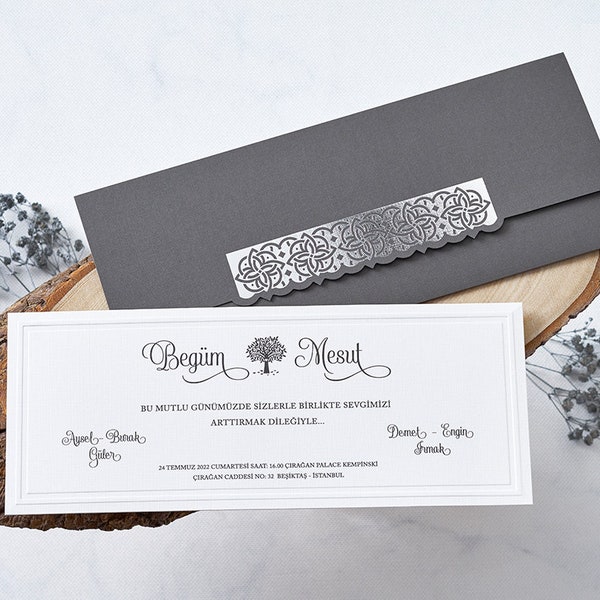 Blind Embossed Wedding Invitations - Etsy