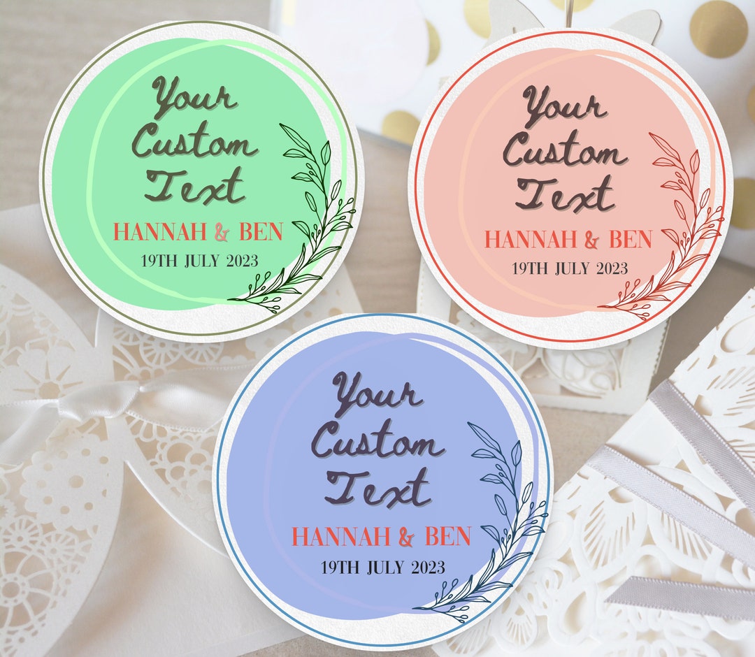 Personalised Wedding Stickers Custom Favour Wedding Stickers Custom ...