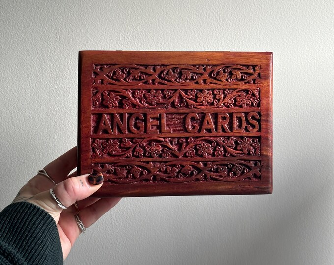 Sheesham Wood Angel Card Box - Etsy