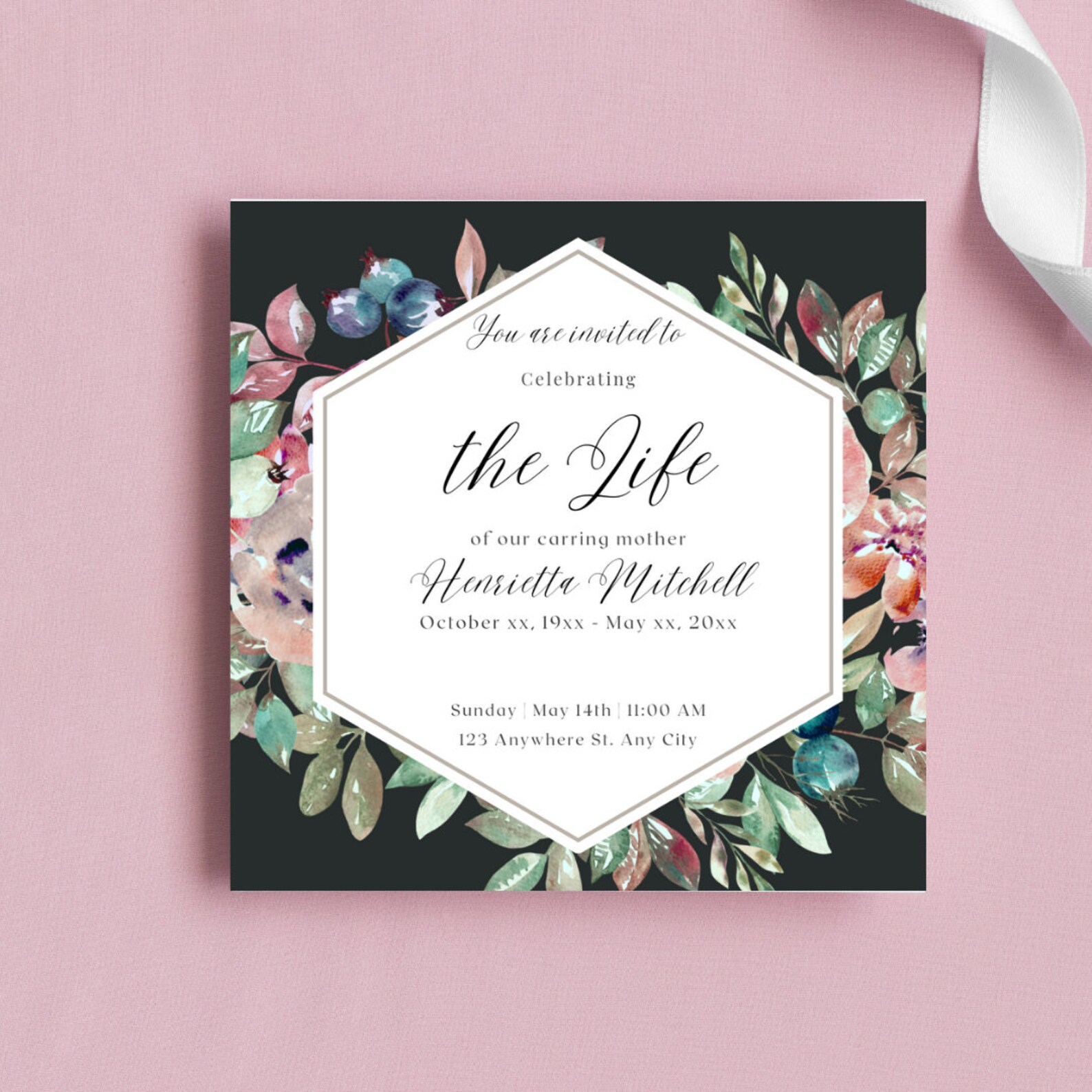 Editable Funeral Invitation Card, Funeral Invitation Card,funeral Order ...