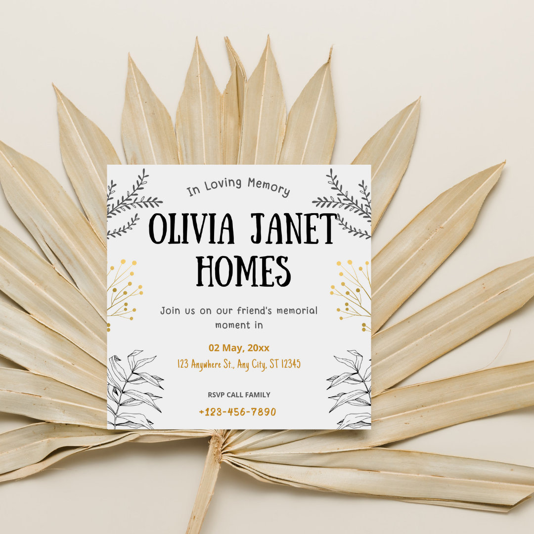 Editable Funeral Invitation Card, Funeral Invitation Card,funeral Order ...