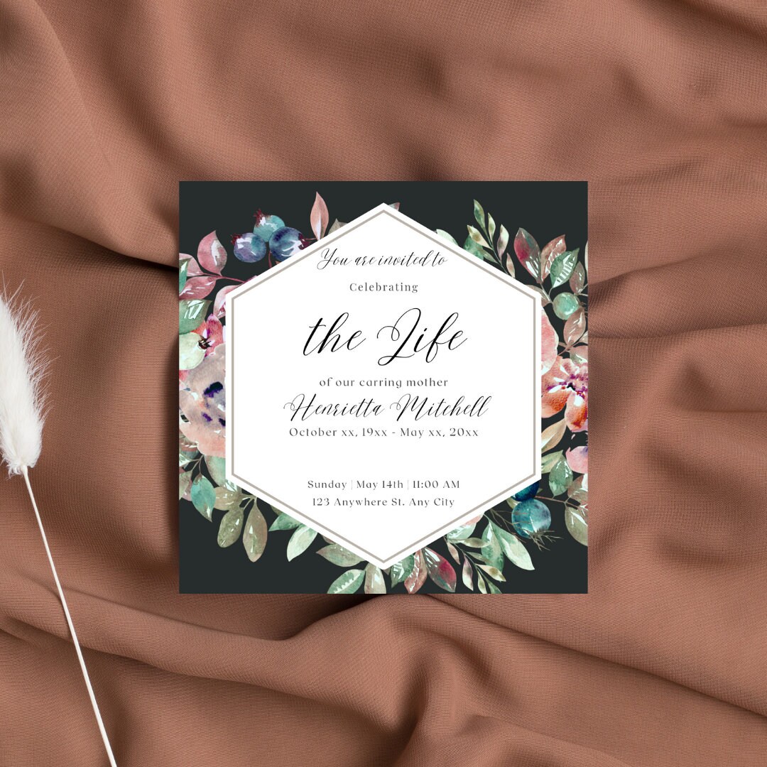 Editable Funeral Invitation Card, Funeral Invitation Card,funeral Order ...