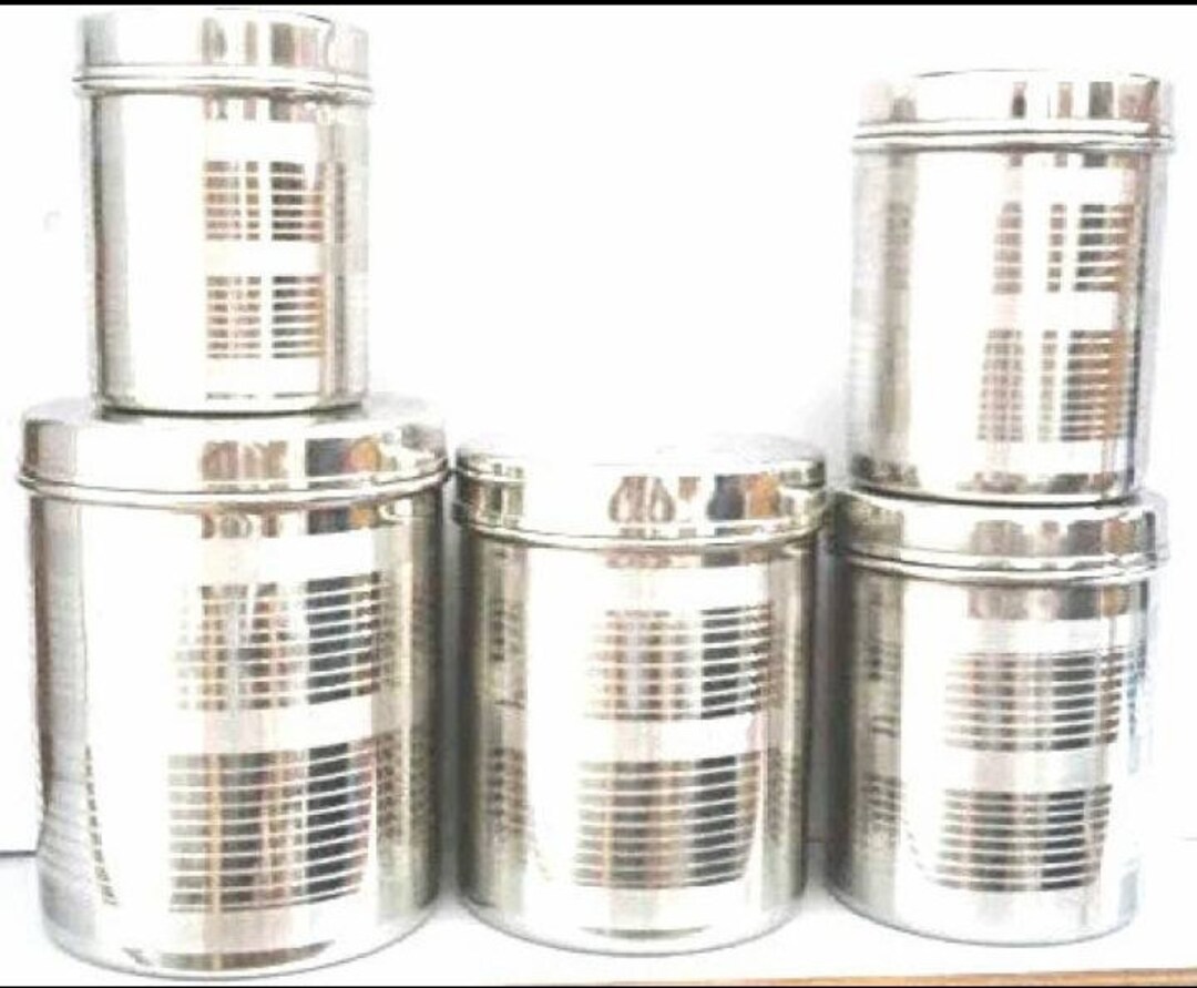 Bhawani Steel Containers 5 Pcs Set 500 Ml to 2 Kg Capacity - Etsy Australia