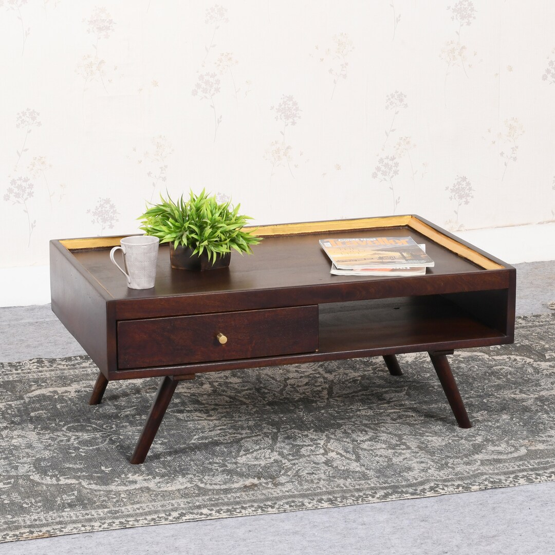 Coffee Table Solid Wood Coffee End Table Modern Coffee Table - Etsy