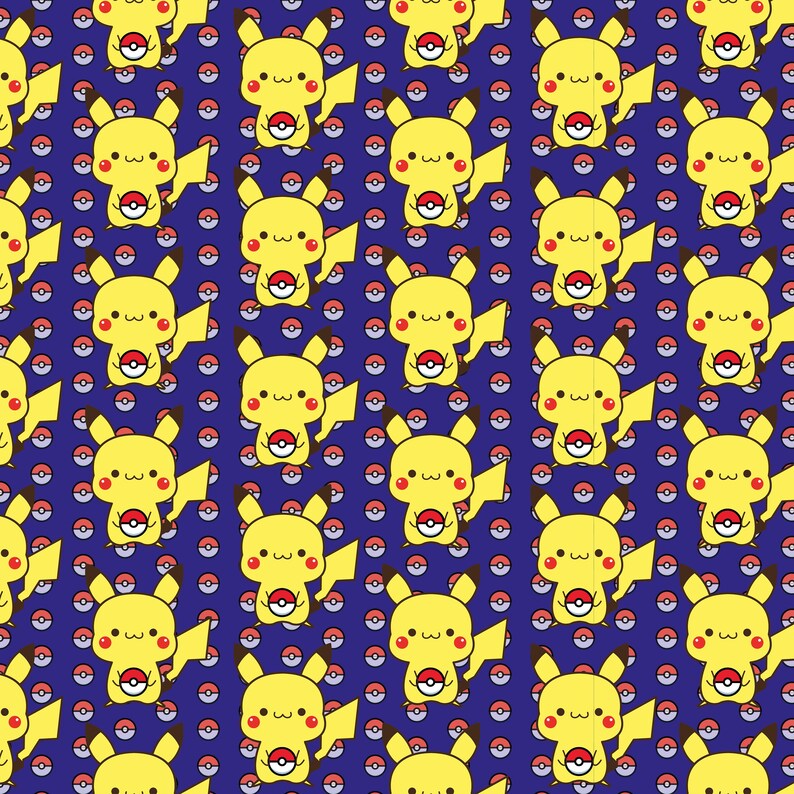 Poke Mon , Pokeball, Cute Kawaii Digital Papers -scrapbook - Seamless ...