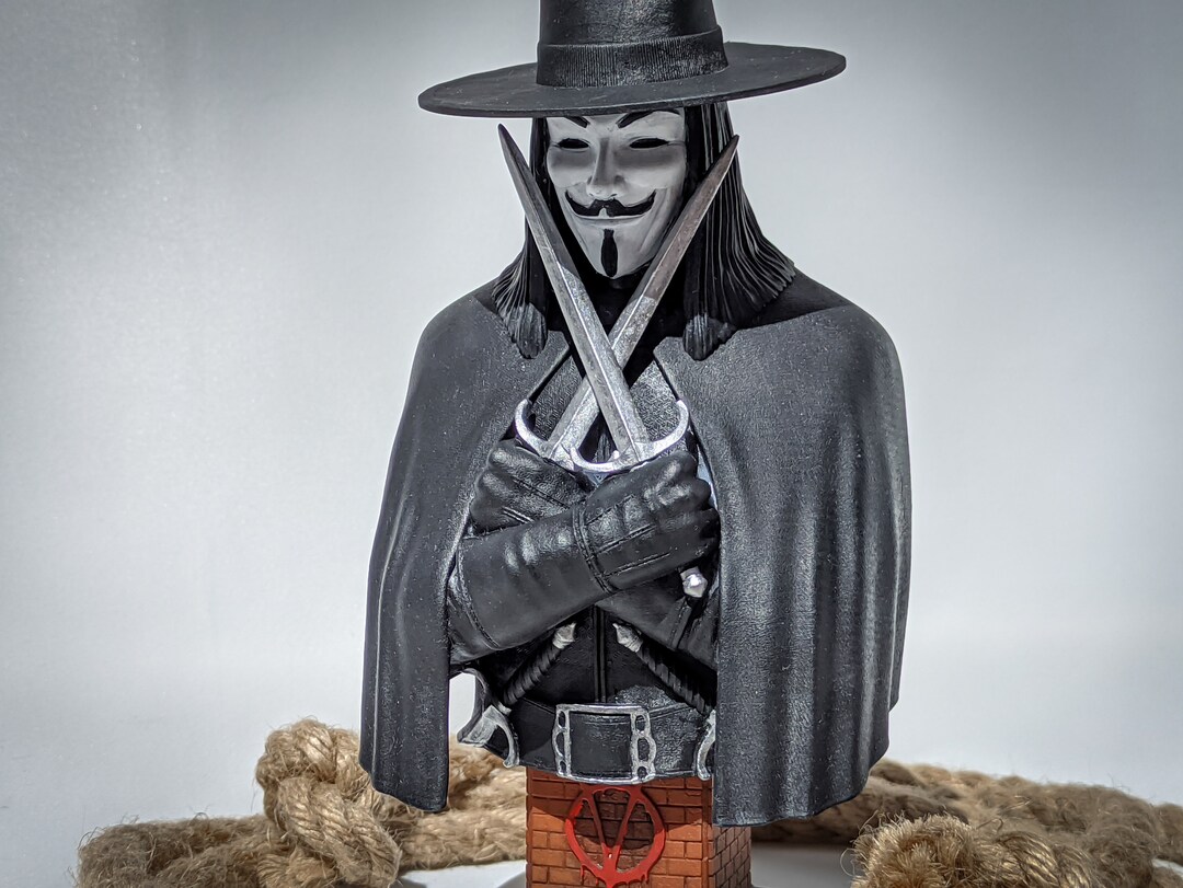 V for Masked Hero Movie Figurines Anarchy - Etsy