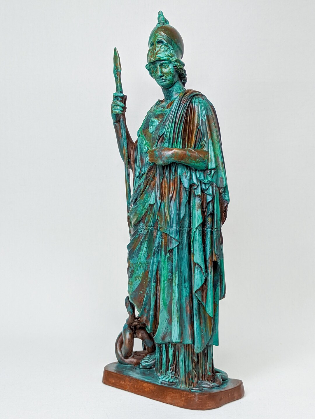 Large Athena Goddes Statue Verdigris Brass Looking Sculpture - Etsy