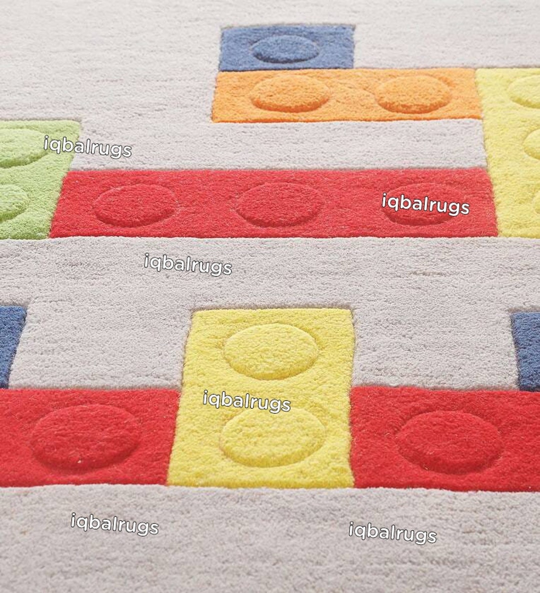 Lego Rug for Kids Hand-tufted 100% Wool Handmade Area Rugs for Kids ...