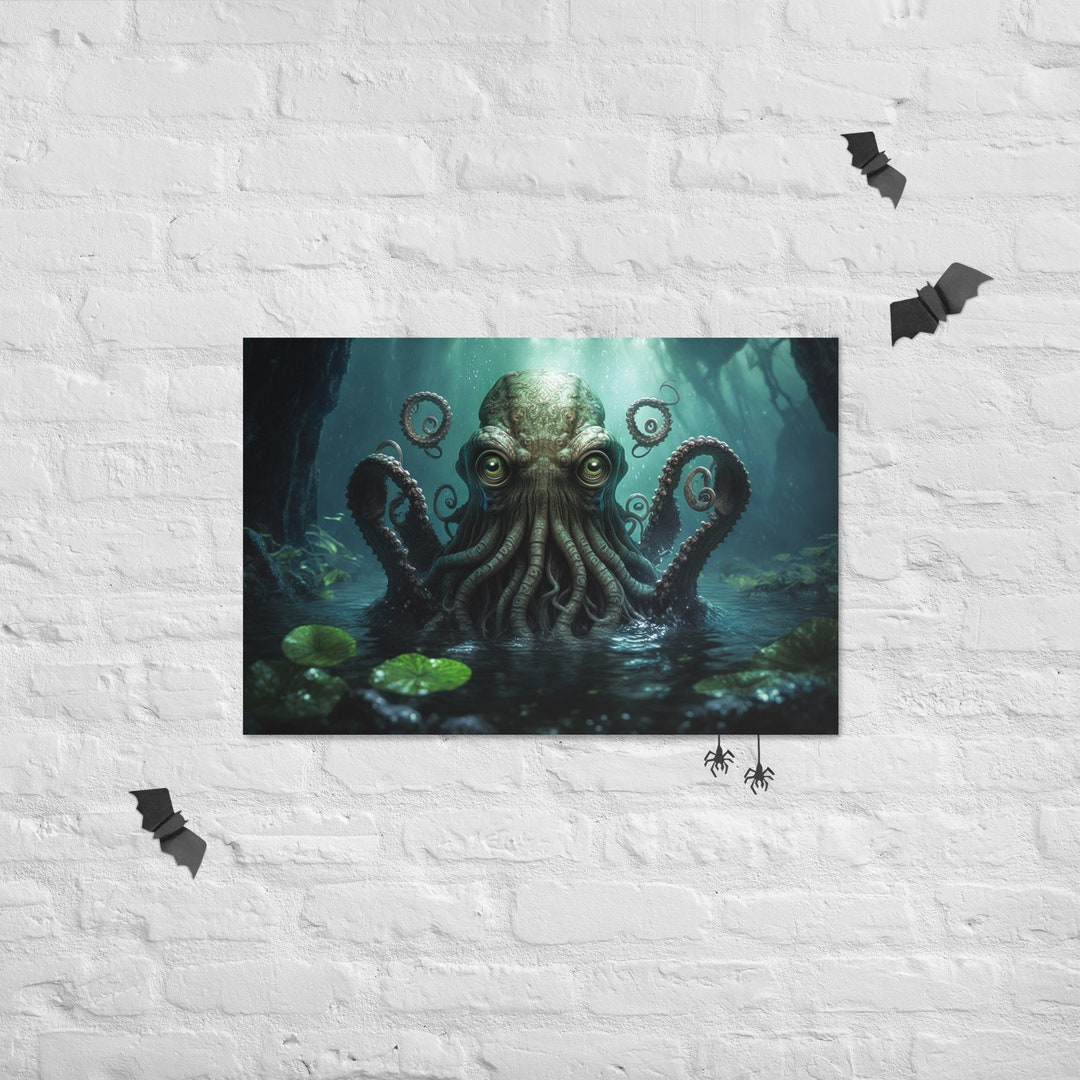 Baby Cthulu AI Art, Poster, Canvas, Wanddekoration - Etsy